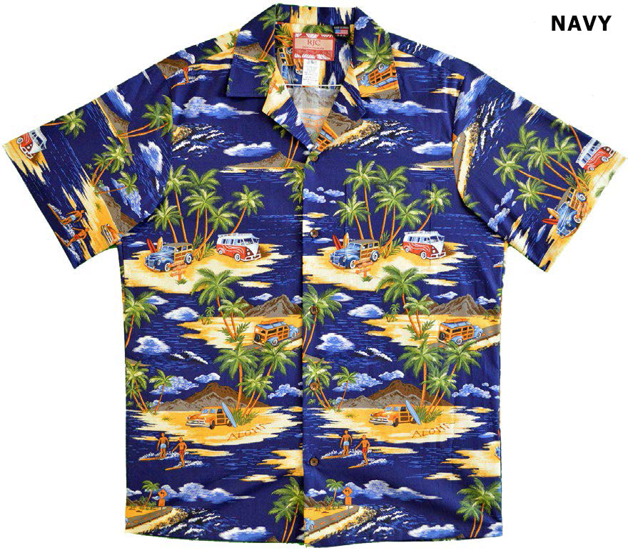 Stranded Woodie Island Men's Hawaiian Shirt – 100% Cotton | AlohaClothes