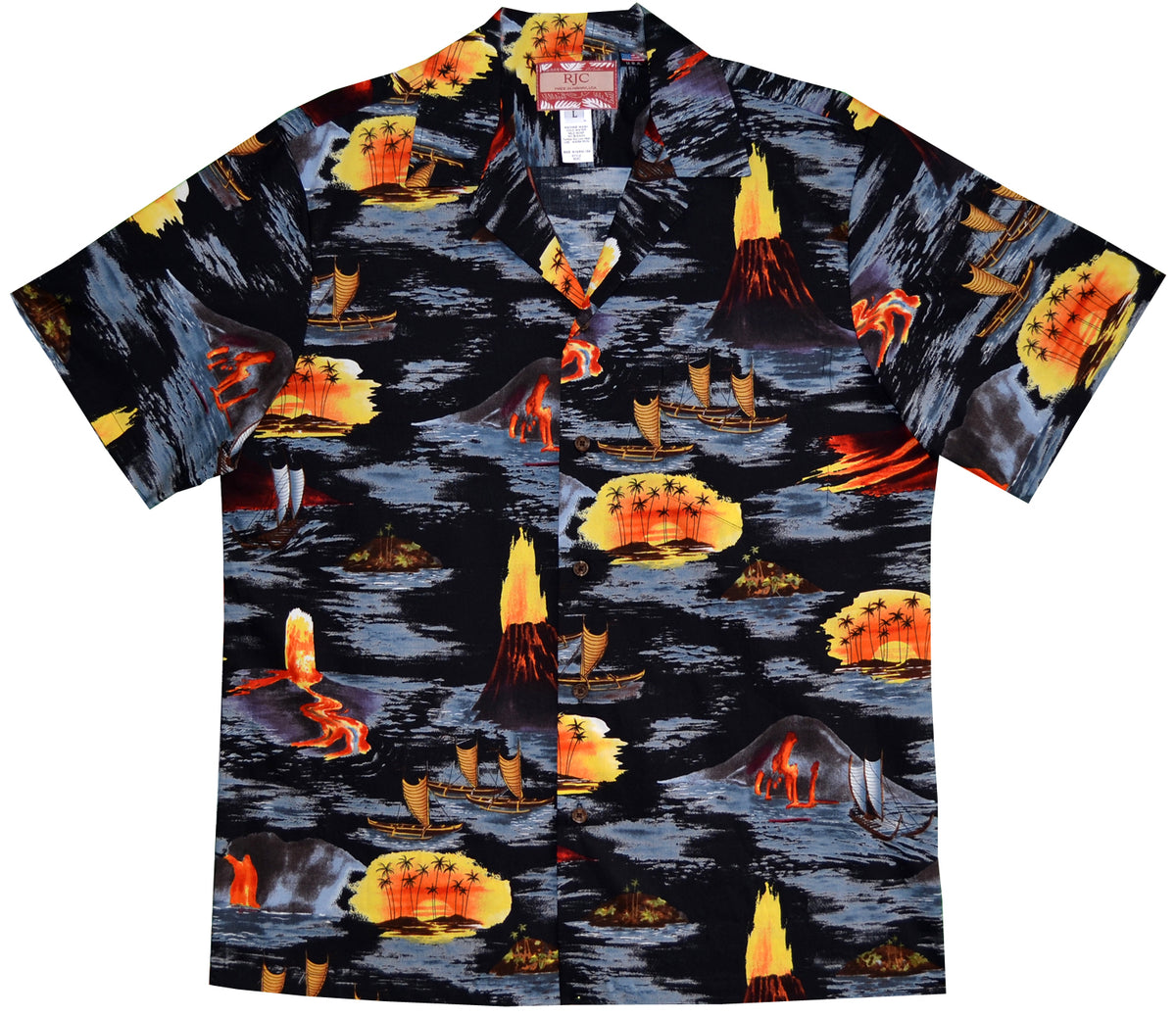 Volcano Outrigger at Sea Men's Hawaiian Shirt – AlohaClothes