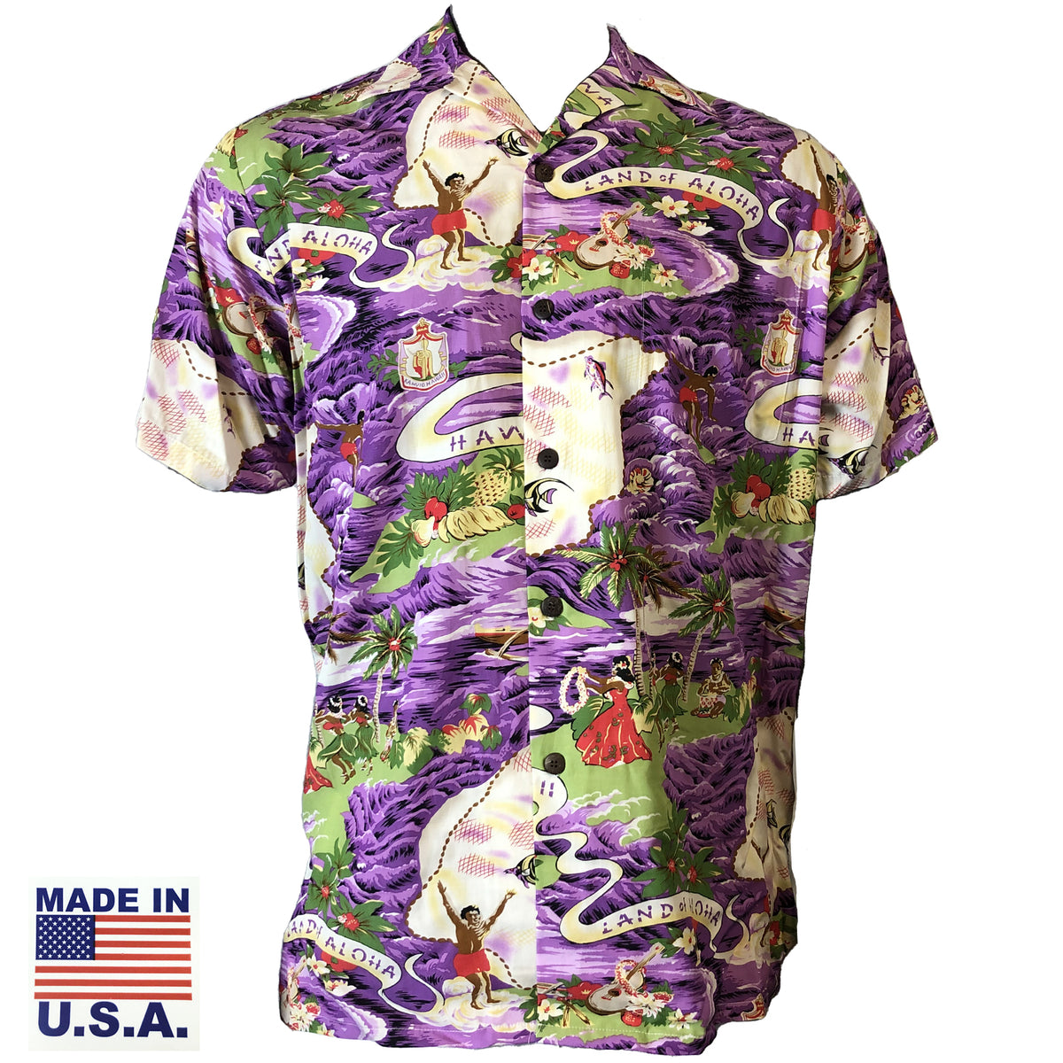 Land of Aloha Men's Classic Hawaiian Custom Made Shirt (Big or Tall Si ...